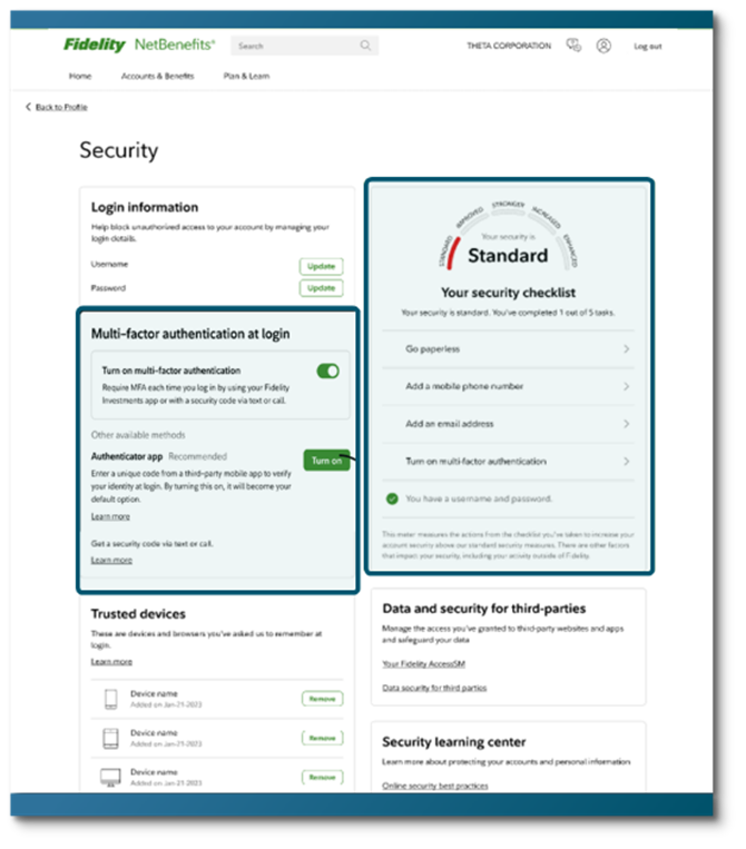NetBenefits Profile Enhancements to the Participant Experience
